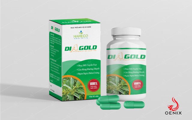 Thiết kế thương hiệu Diagold - Viên uống hỗ trợ trị tiểu đường hiệu quả ...